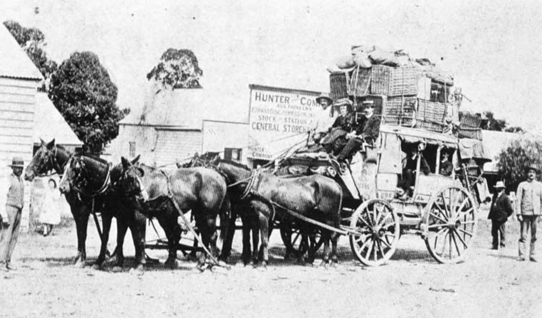 By Cobb & Co coach across the Blue Mountains.